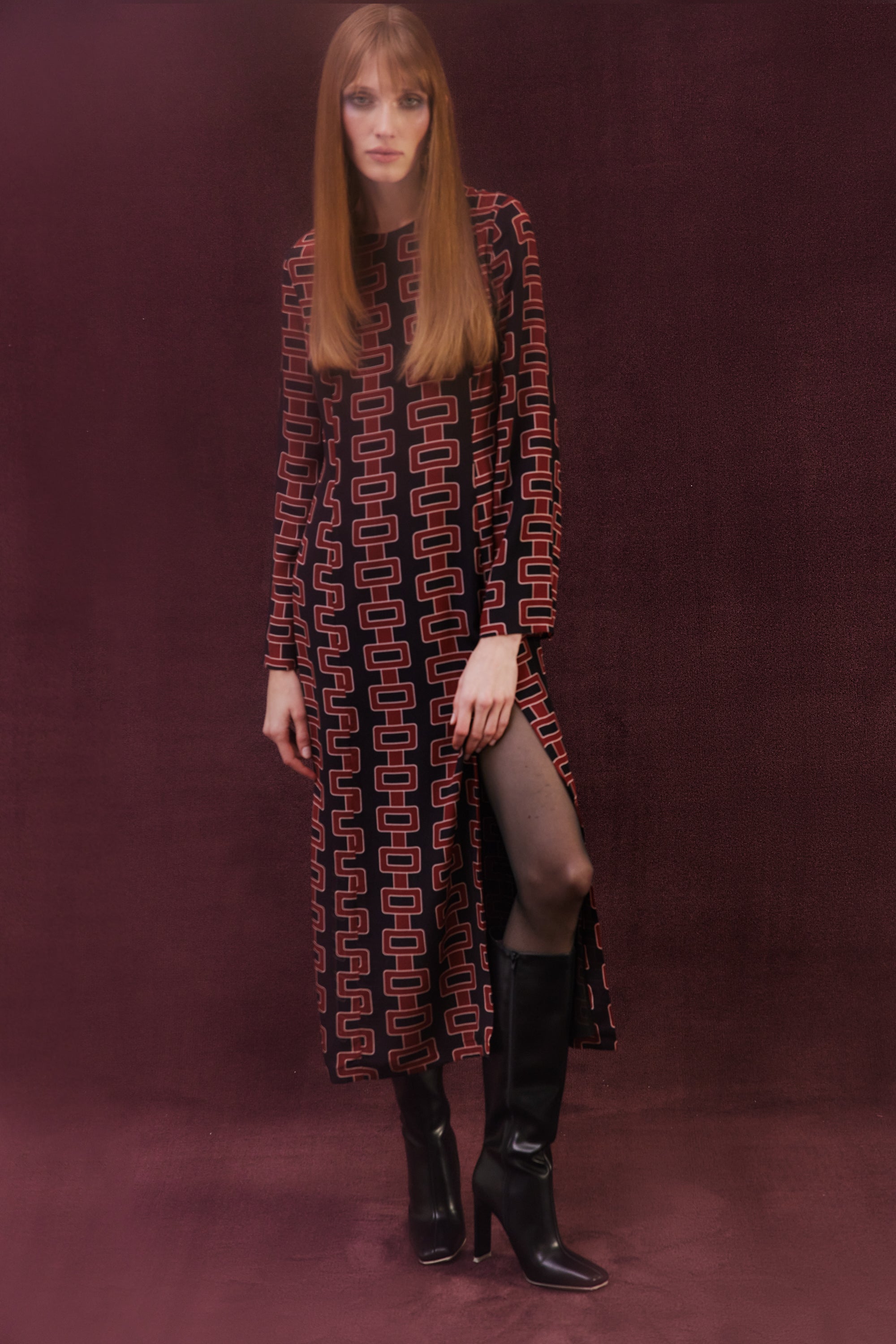 Karen Silk Dress | Black & Brown – Mergim